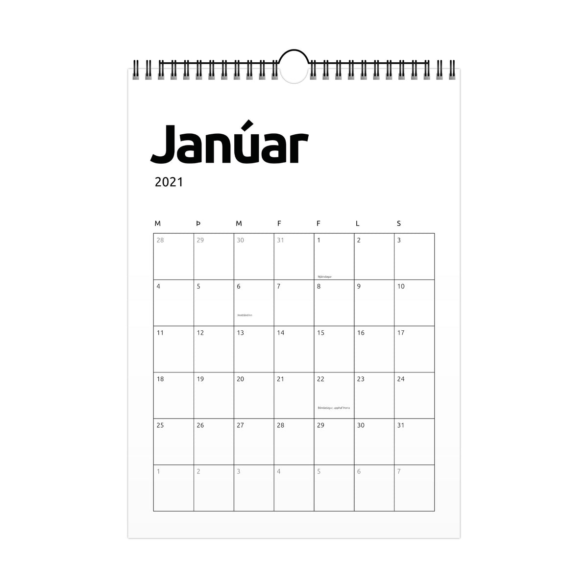 Dagatal 2025 - 21x30 - Týpa 2– Kilja.is